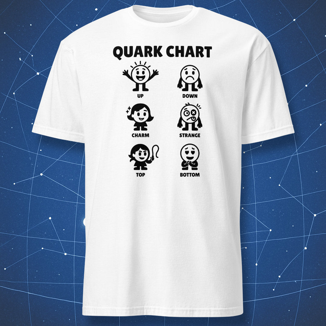 Quark Chart – Funny Particle Physics T-Shirt – Dork Matter